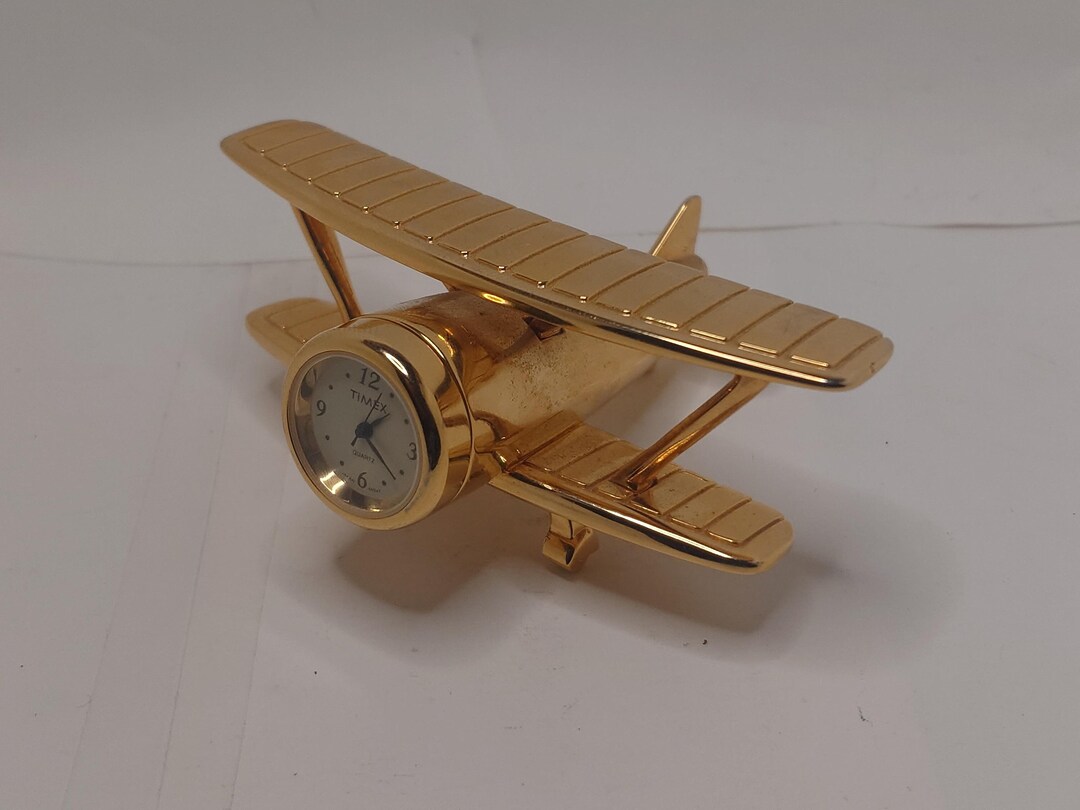 Vintage 1980's Timex Collectible Biplane Mini Clock - Etsy