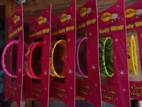 Six Vintage Bubblegum Swak Slap Bracelets - Gem