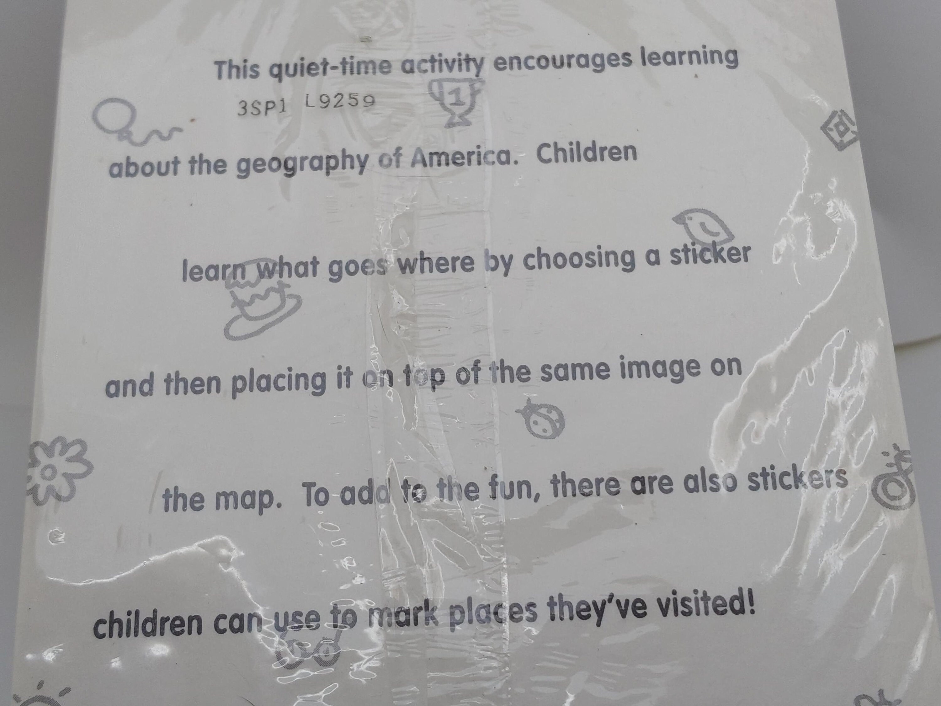 Vintage 1980's Hallmark Sticker Activity Map - Etsy