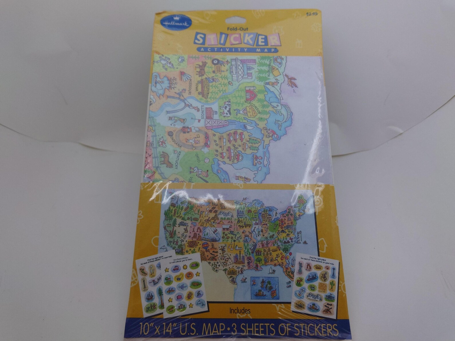 Vintage 1980's Hallmark Sticker Activity Map - Etsy