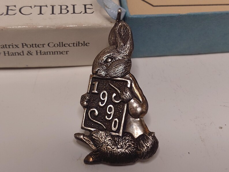 Vintage 1990 Beatrix Potter Peter Rabbit Silver Ornament - Etsy