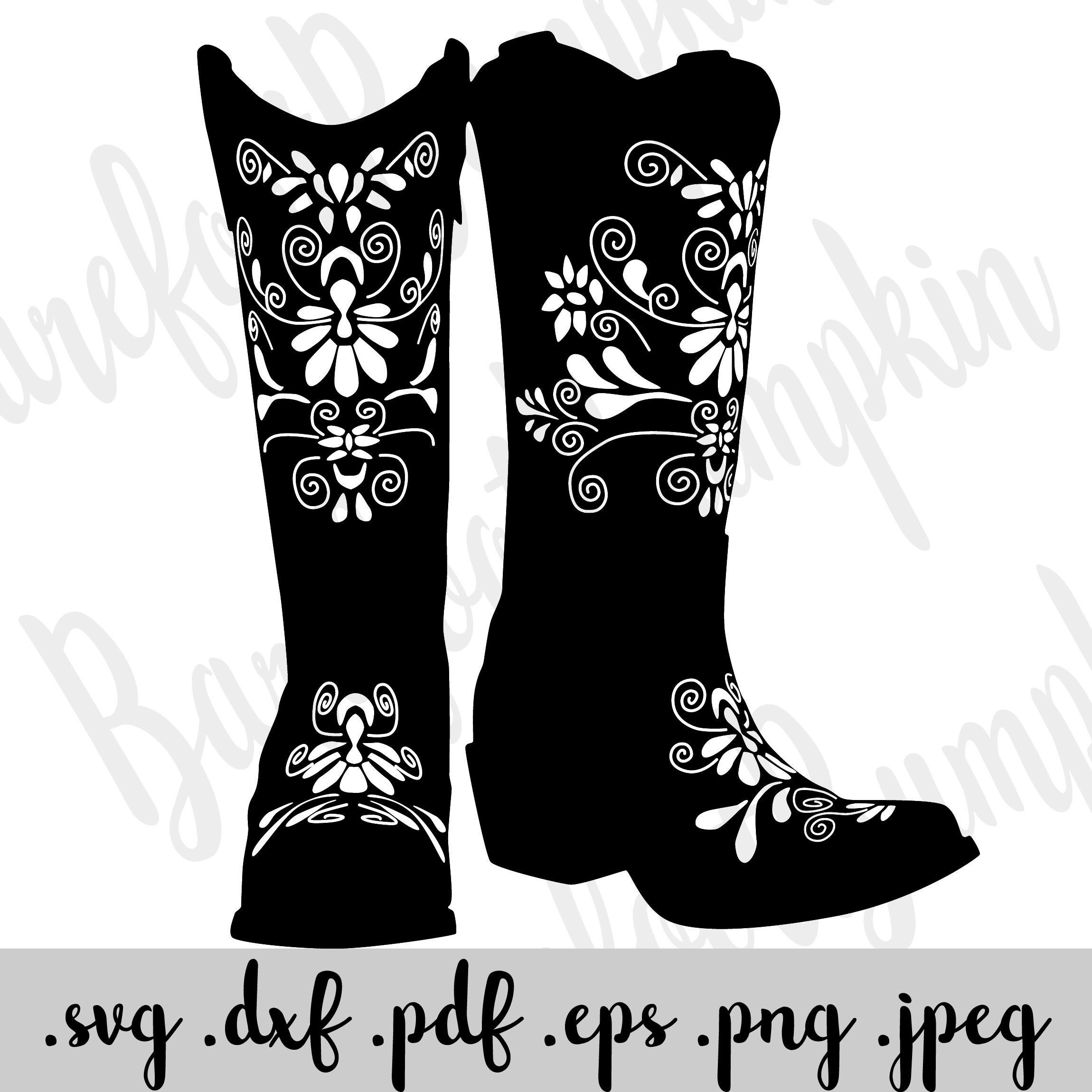 Cowgirl Boots SVG Instant Download - Etsy