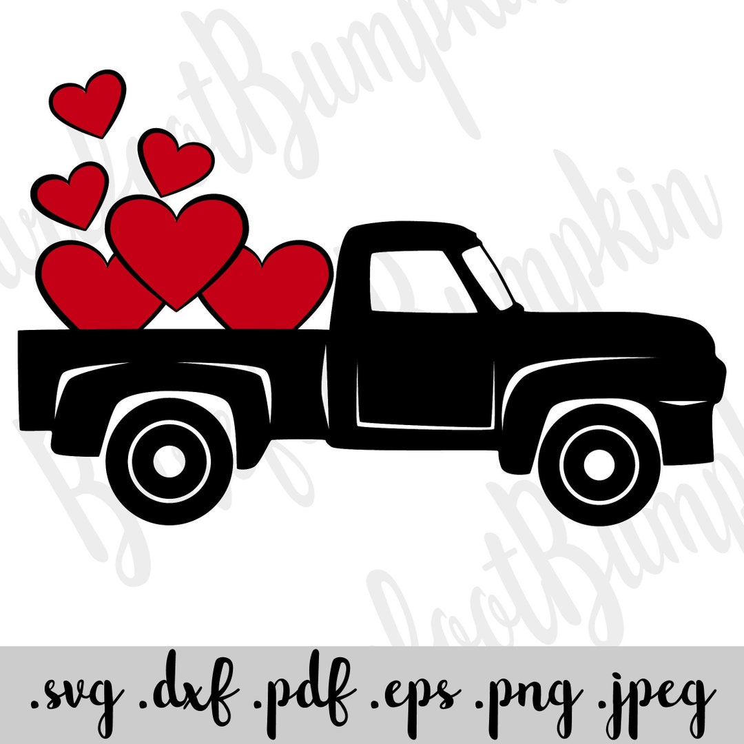 Valentine Heart Truck SVG Instant Download - Etsy