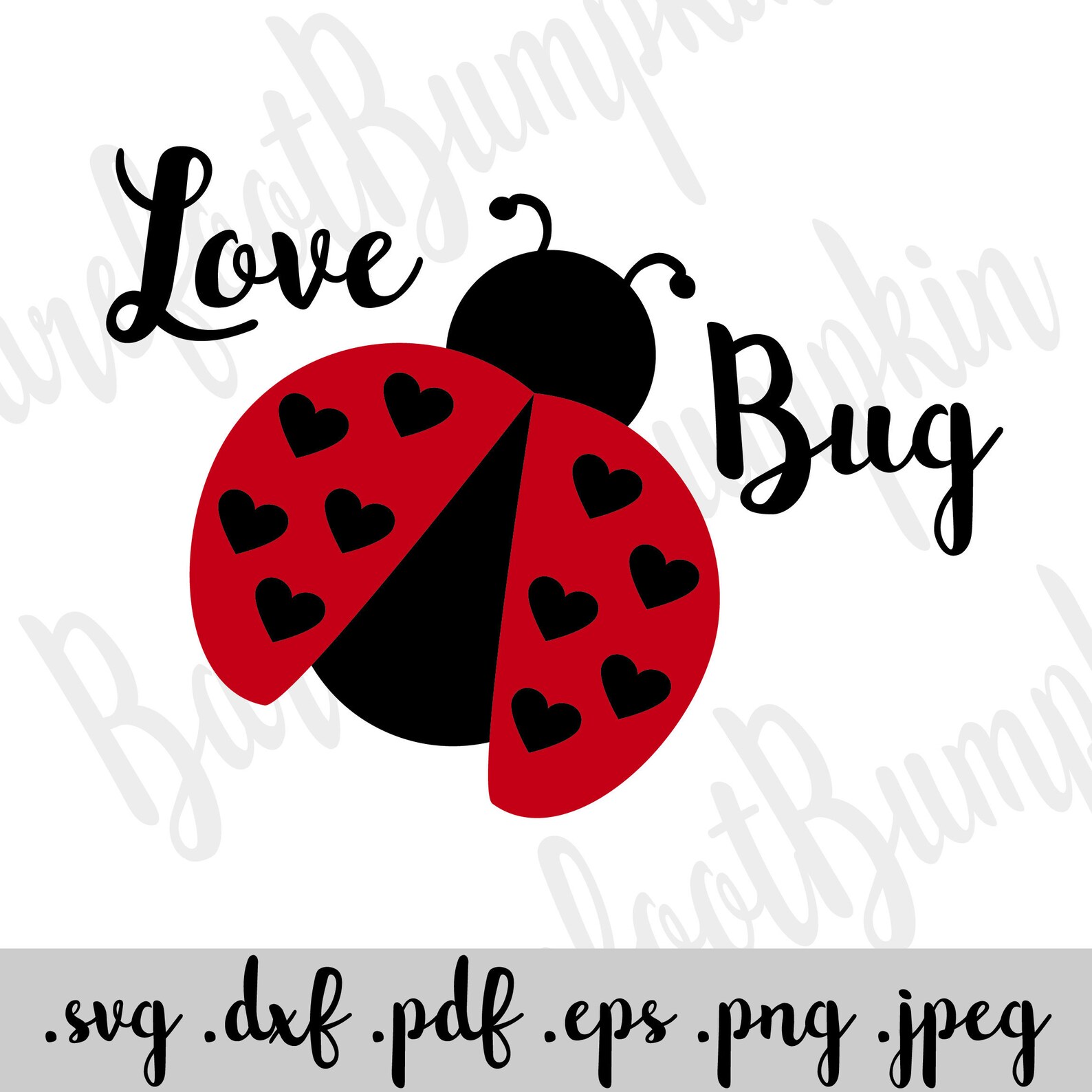 Valentine Love Lady Bug SVG Instant Download - Etsy