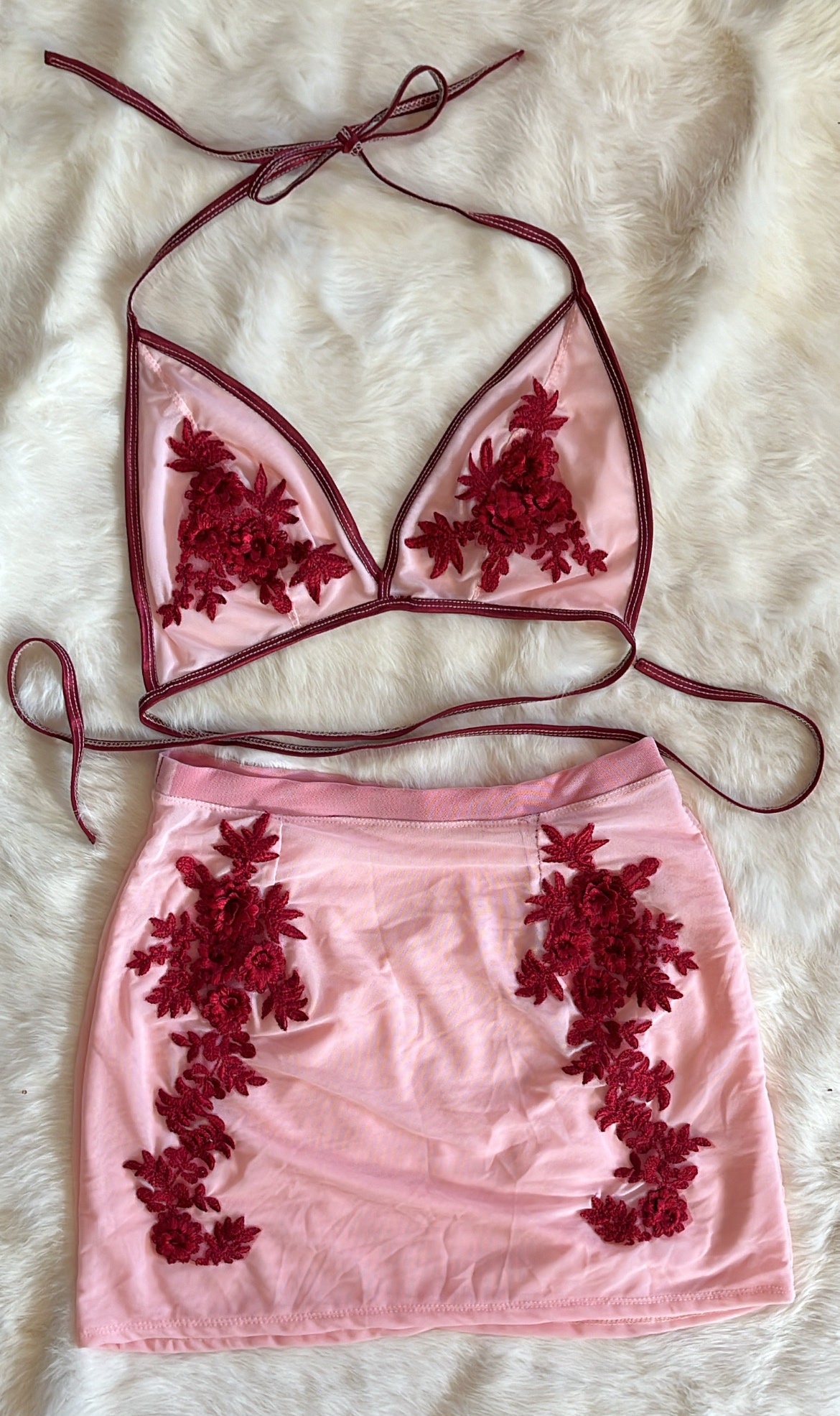 Mesh Bikini Set Mesh Thong Mesh Miniskirt Etsy