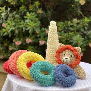 Crochet Animal Themed Ring Stacker, Ring Toy - Etsy