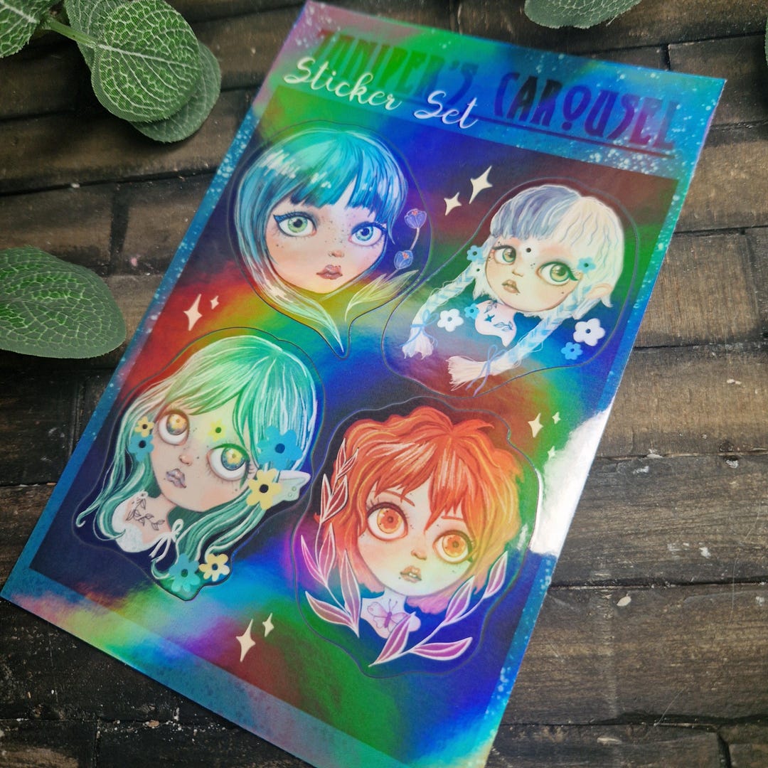 Holographic Vinyl Stickers - Juniper's Carousel Blythe Dolls, Doll Art ...