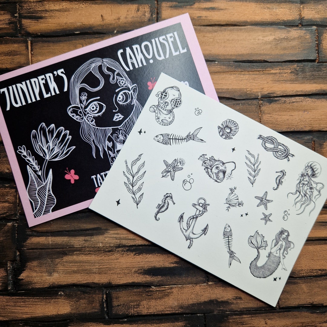 Hand Drawn Water Slide Tattoo Decals for Blythe, BJD, Pullip, Barbie ...