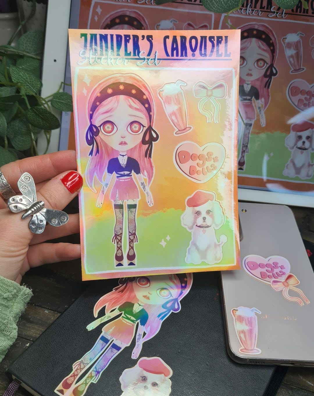 Holographic Vinyl Stickers Juniper's Carousel Blythe Dolls, Doll Art ...