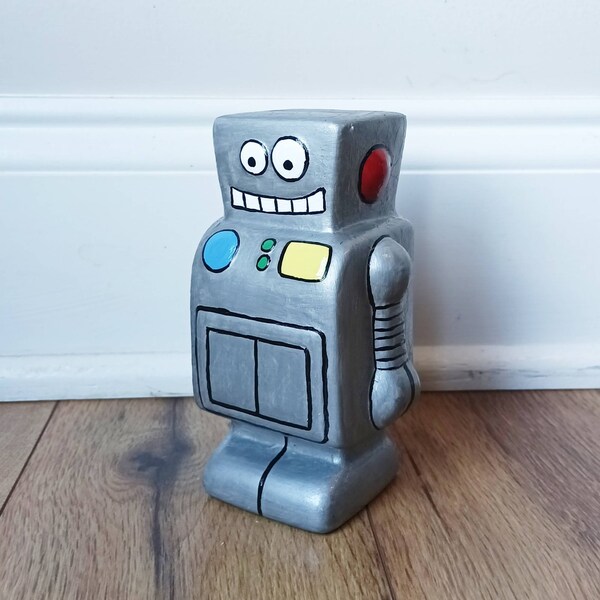 Robot Piggy Bank - Etsy