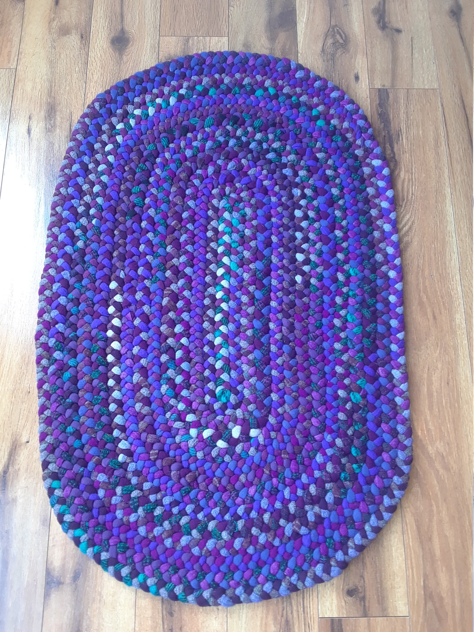 Custom Order Hit or Miss Pattern Oval Braided Wool Rug - Etsy