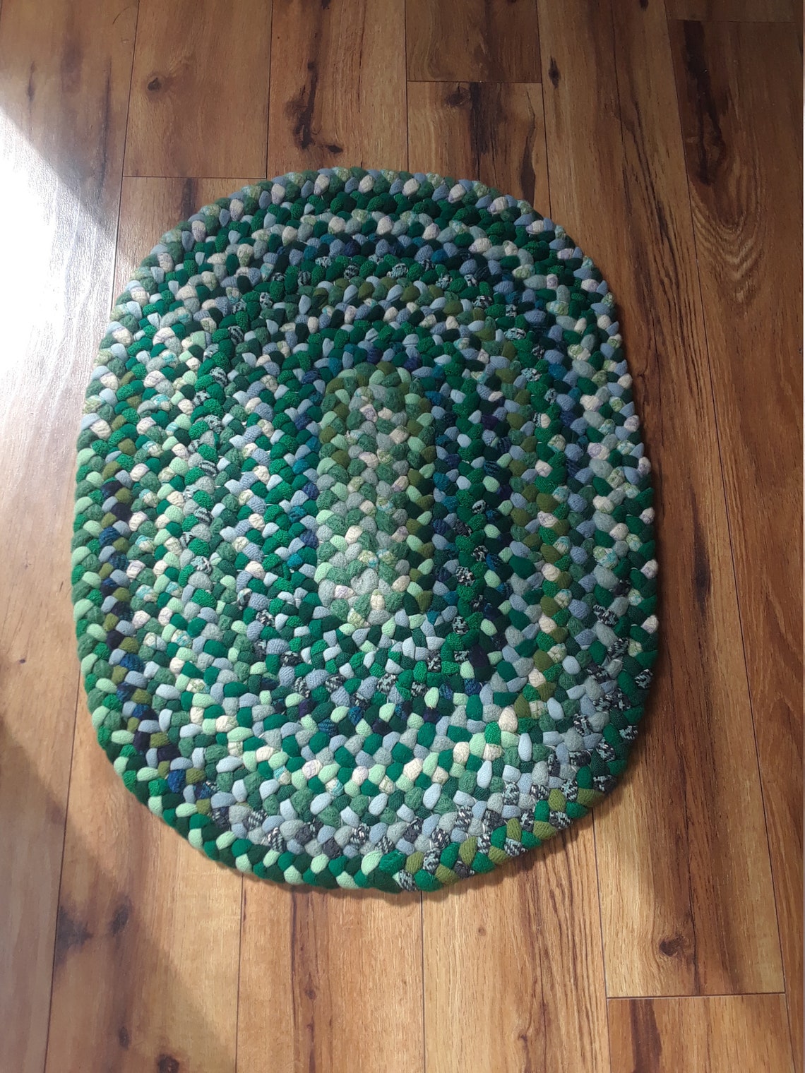 Custom Order Hit or Miss Pattern Oval Braided Wool Rug - Etsy