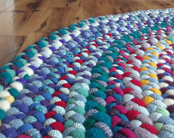 Custom Order Hit or Miss Pattern Round Braided Wool Rug - Etsy