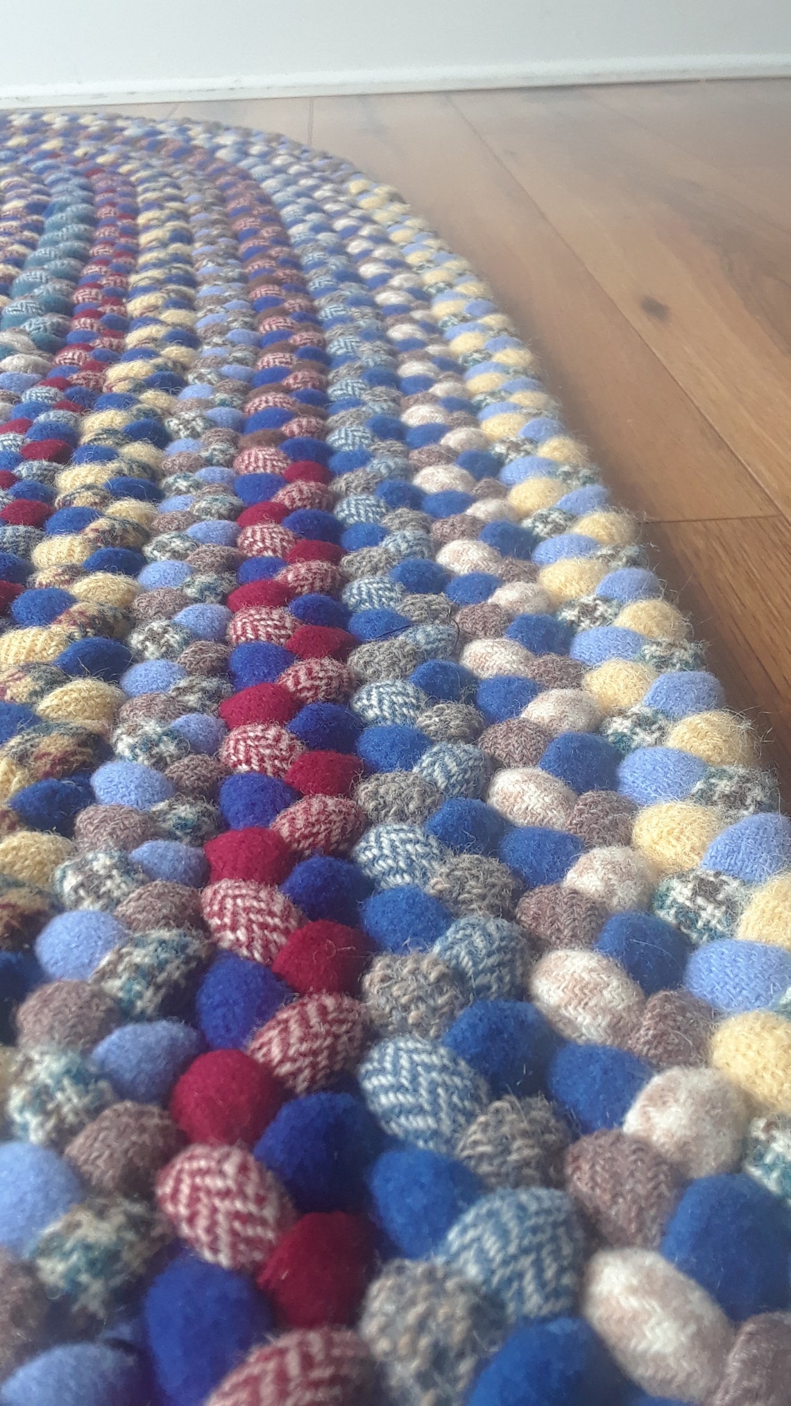 Custom Order Hit or Miss Pattern Oval Braided Wool Rug - Etsy