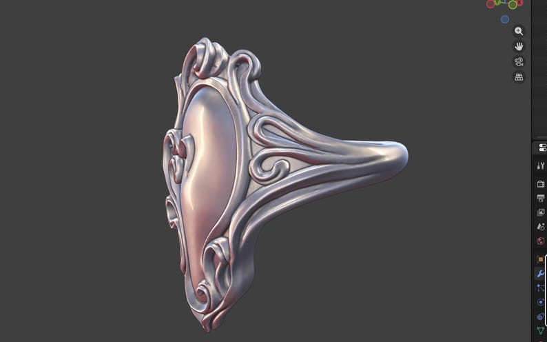 Large Art Nouveau Ring Ring STL 3D Model for Casting - Etsy