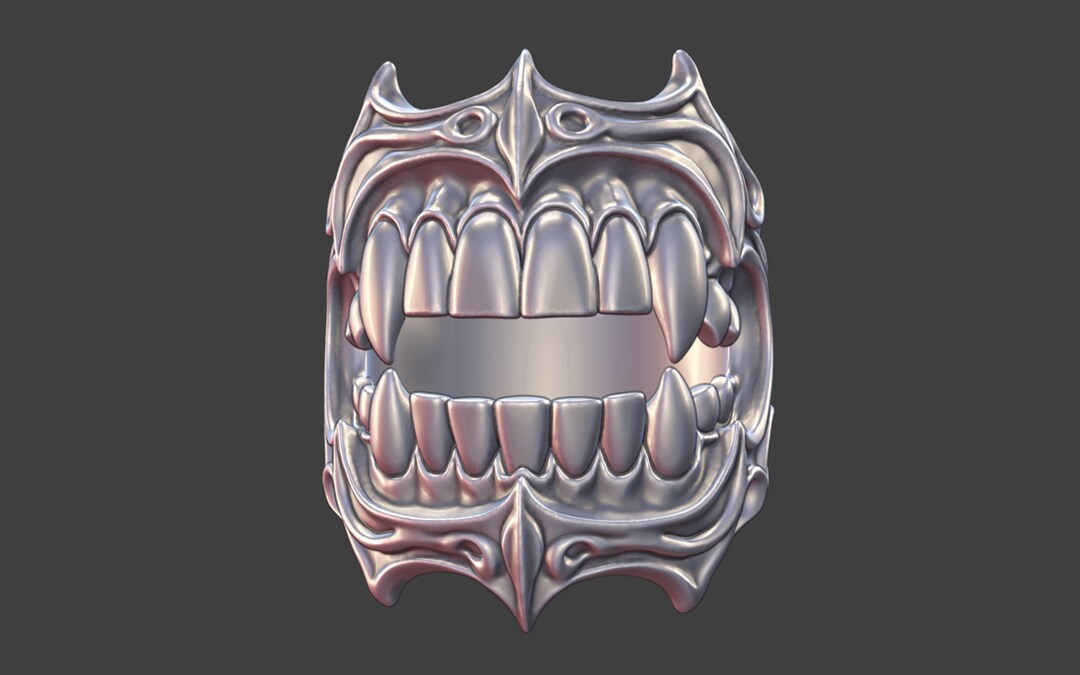 Creepy Teeth Ring STL 3D Model for Casting – Horror Gothic Jewelry - Etsy