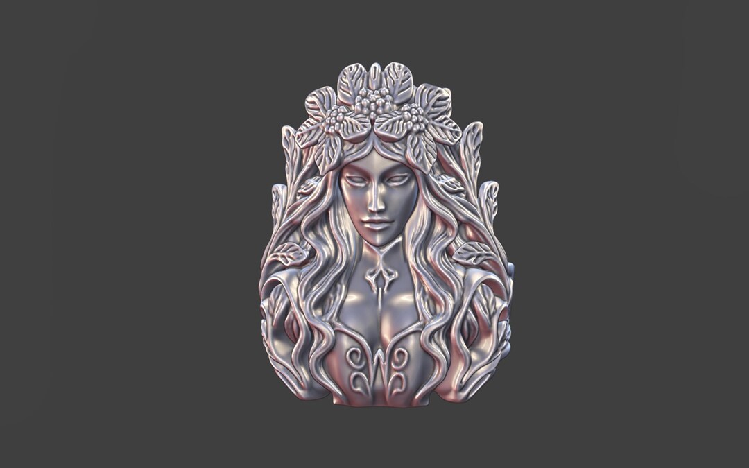 Forest Queen Nymph Elvish Ring Compact Version STL 3D Model – Fantasy ...