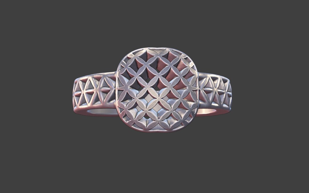 Flower of Life Ring STL 3D Model for Casting – Sacred Geometry Jewelry ...