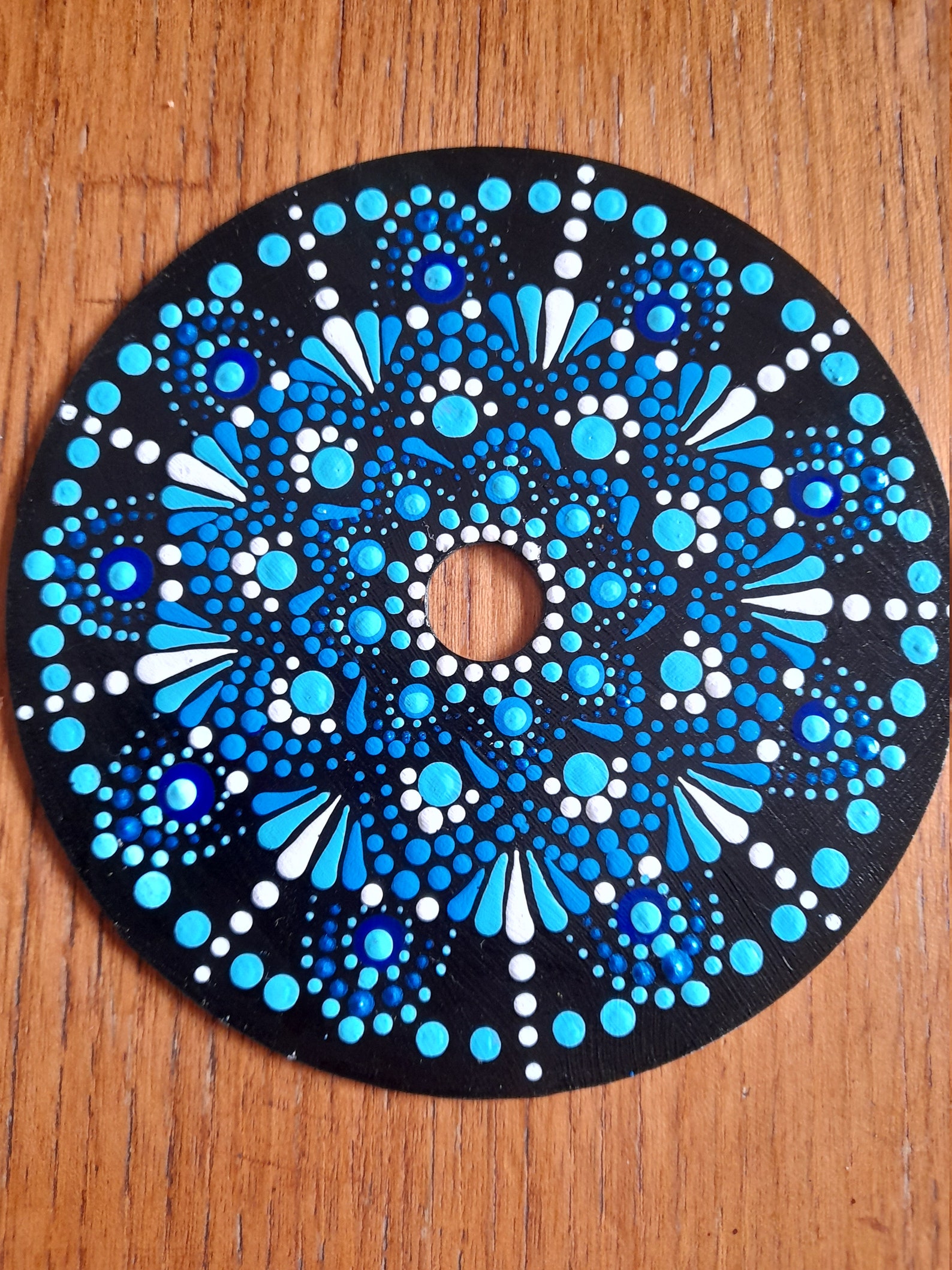 Hand painted mandala painting on a CD original artwork acrylic | Etsy