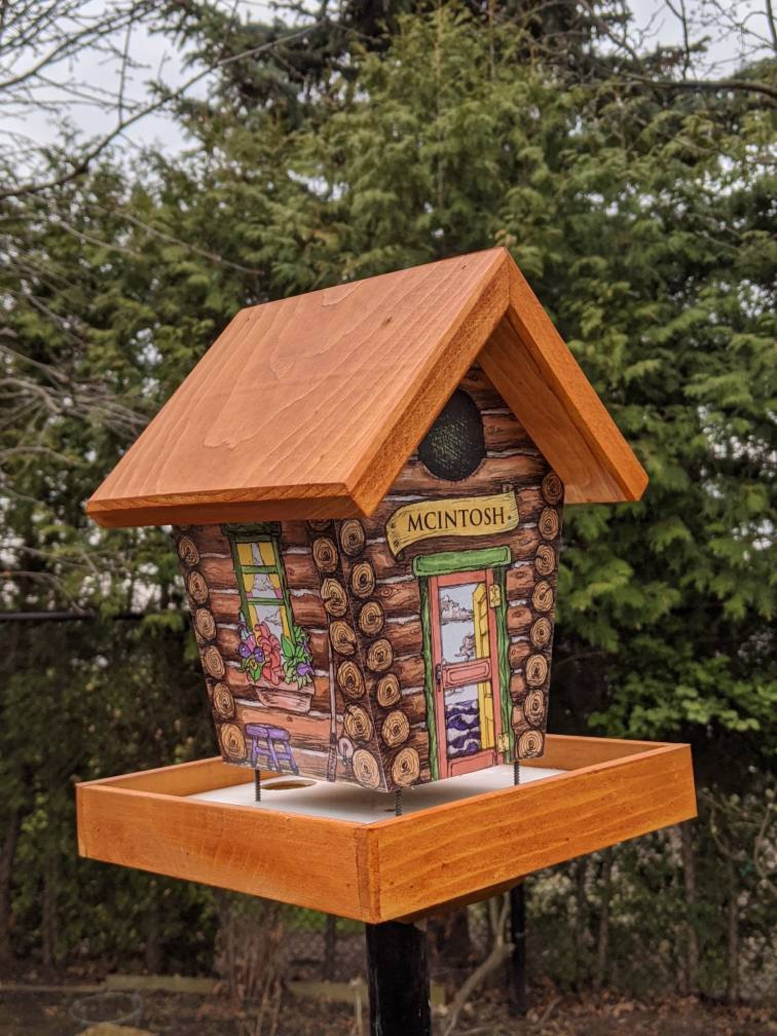 Personalized Log Home Bird Feeder - Etsy