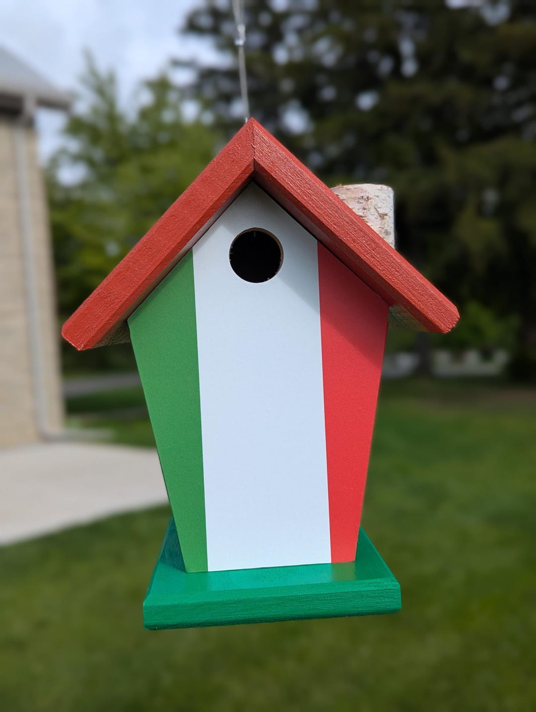 Italian Flag Birdhouse Wrapped Four Sides - Etsy