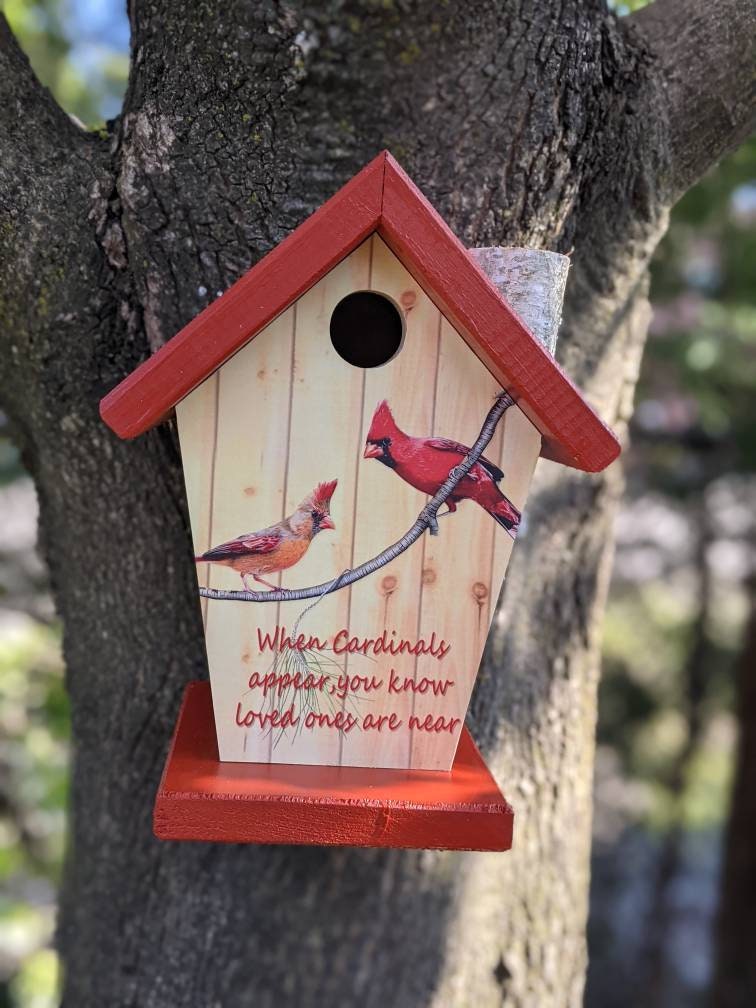 Cardinal Birdhouse - Etsy