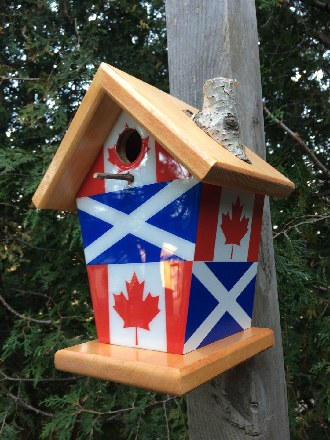 Handmade Scotland & Canada Flag Birdhouse, Outdoor Decor - Etsy