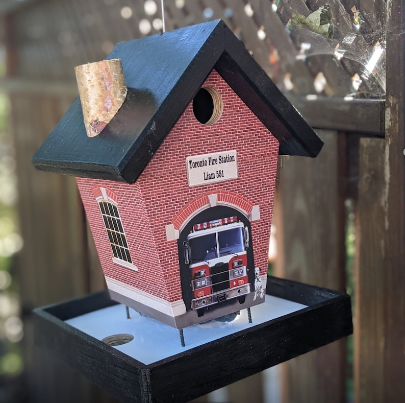 Personalized Fire Station Bird Feeder - Etsy