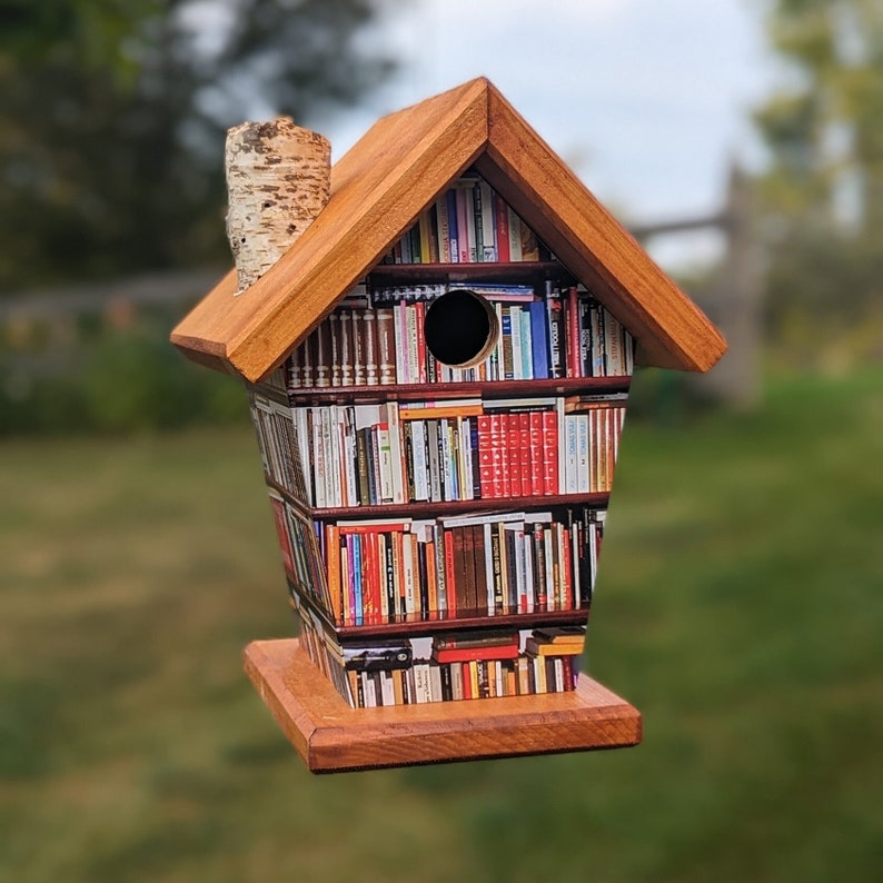 Book Nook Birdhouse Wrapped Four Sides - Etsy
