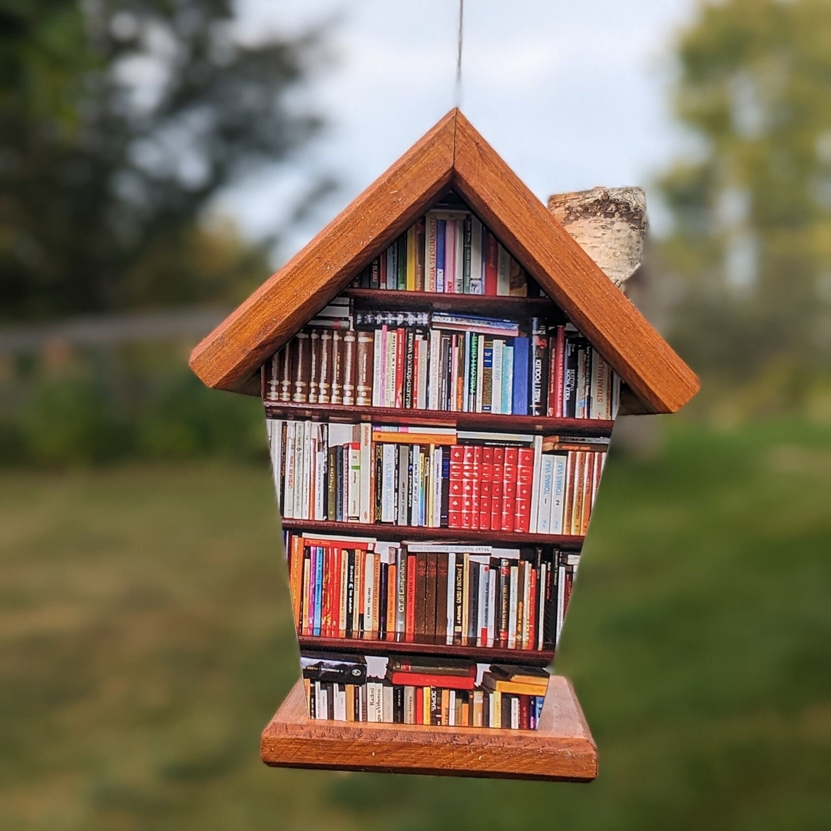 Book Nook Birdhouse Wrapped Four Sides - Etsy