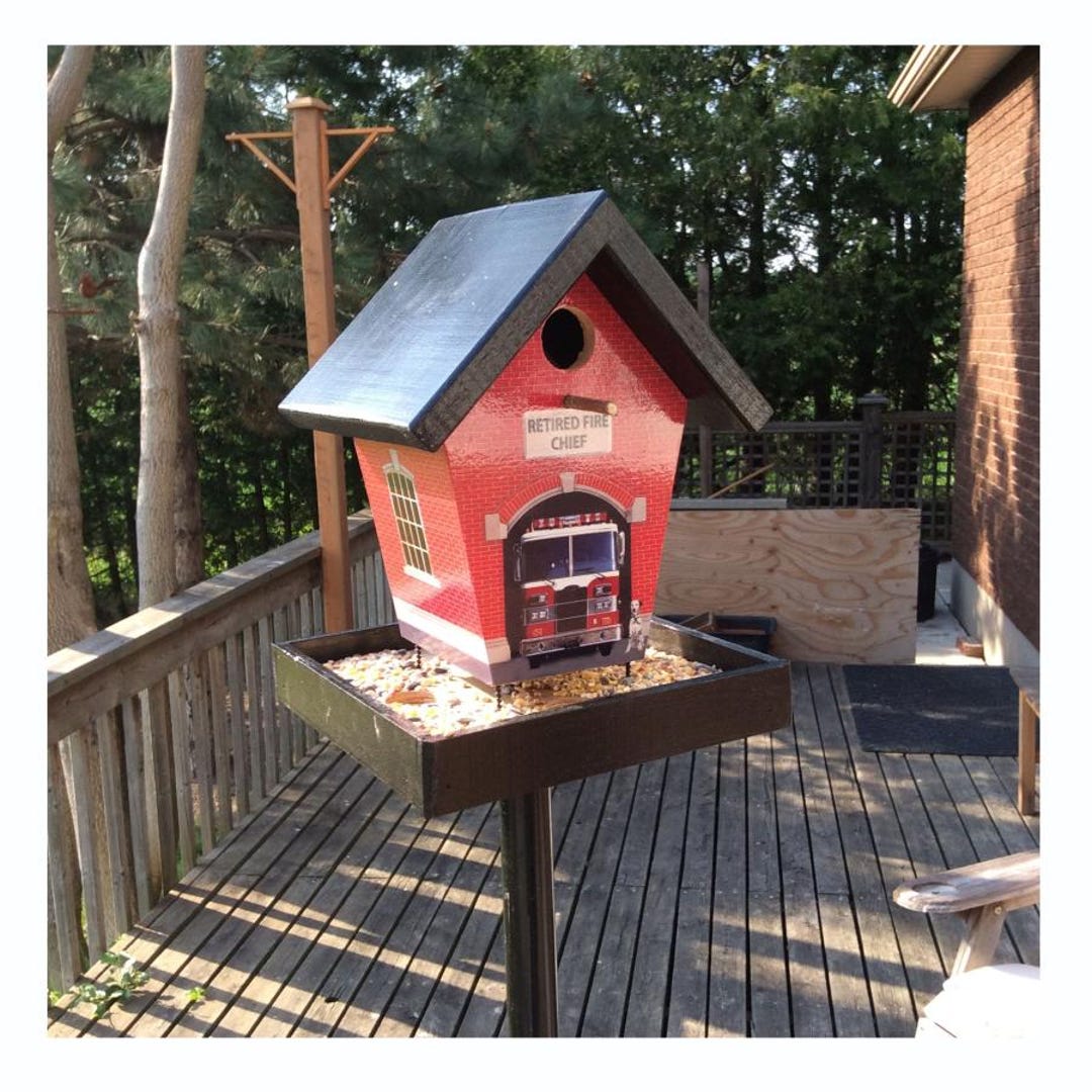 Personalized Fire Station Bird Feeder - Etsy
