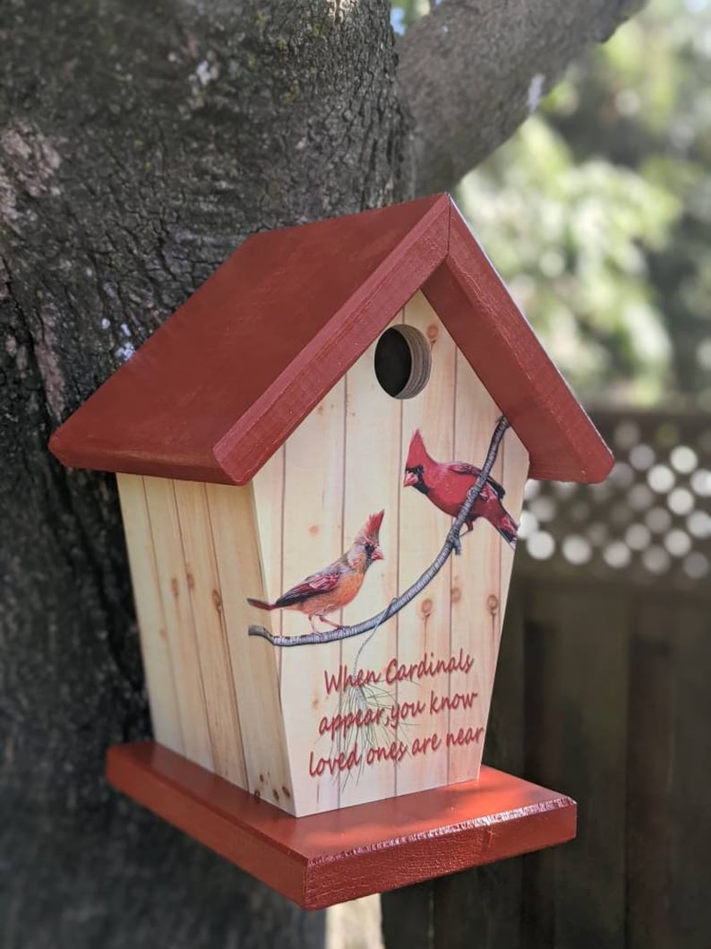 Cardinal Birdhouse - Etsy