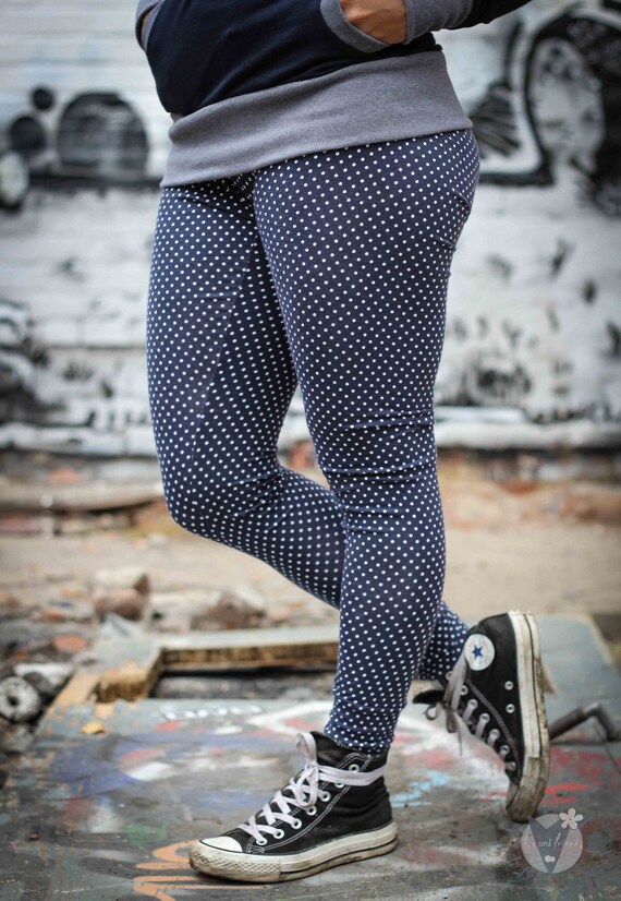 Navy blue patterned leggings store
