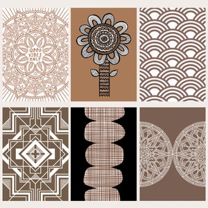 Brown Print Bundle...24 A5 Digital Download Prints, Collage Wall Kit ...