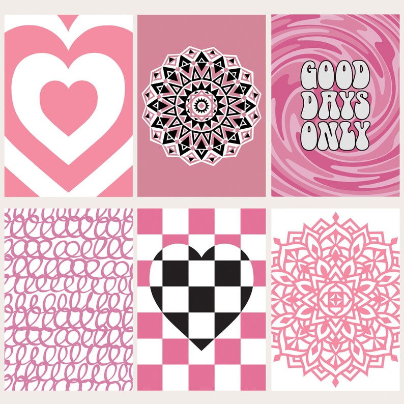 Pink Collage Wall Kit: 24 A5 Art Prints (digital Download) - Etsy