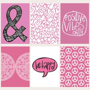 Pink Collage Wall Kit: 24 A5 Art Prints (digital Download) - Etsy