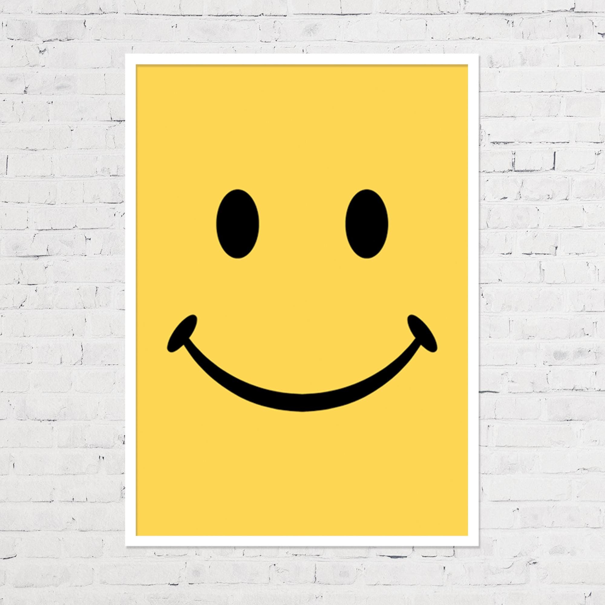 12 A4 Cool Smiley Digital Download Prints, Smiley Wall Art, Yellow Art ...