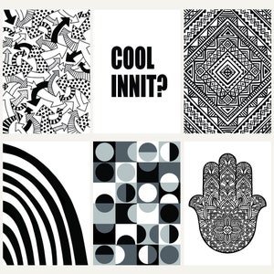 Monochrome Print Bundle...24 A5 Digital Download Prints, Collage Wall ...