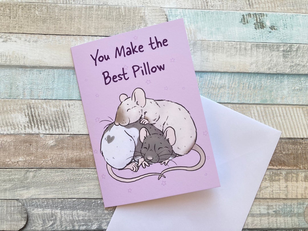 You Make the Best Pillow Cute Pet Rat Greeting Card Card for Rat Loving ...