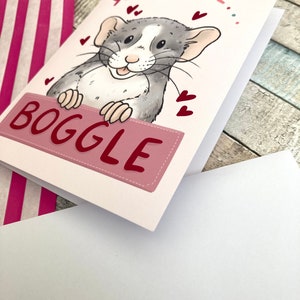 You Make Me Boggle Fancy Rat Illustration Valentines Day Blank Greeting ...