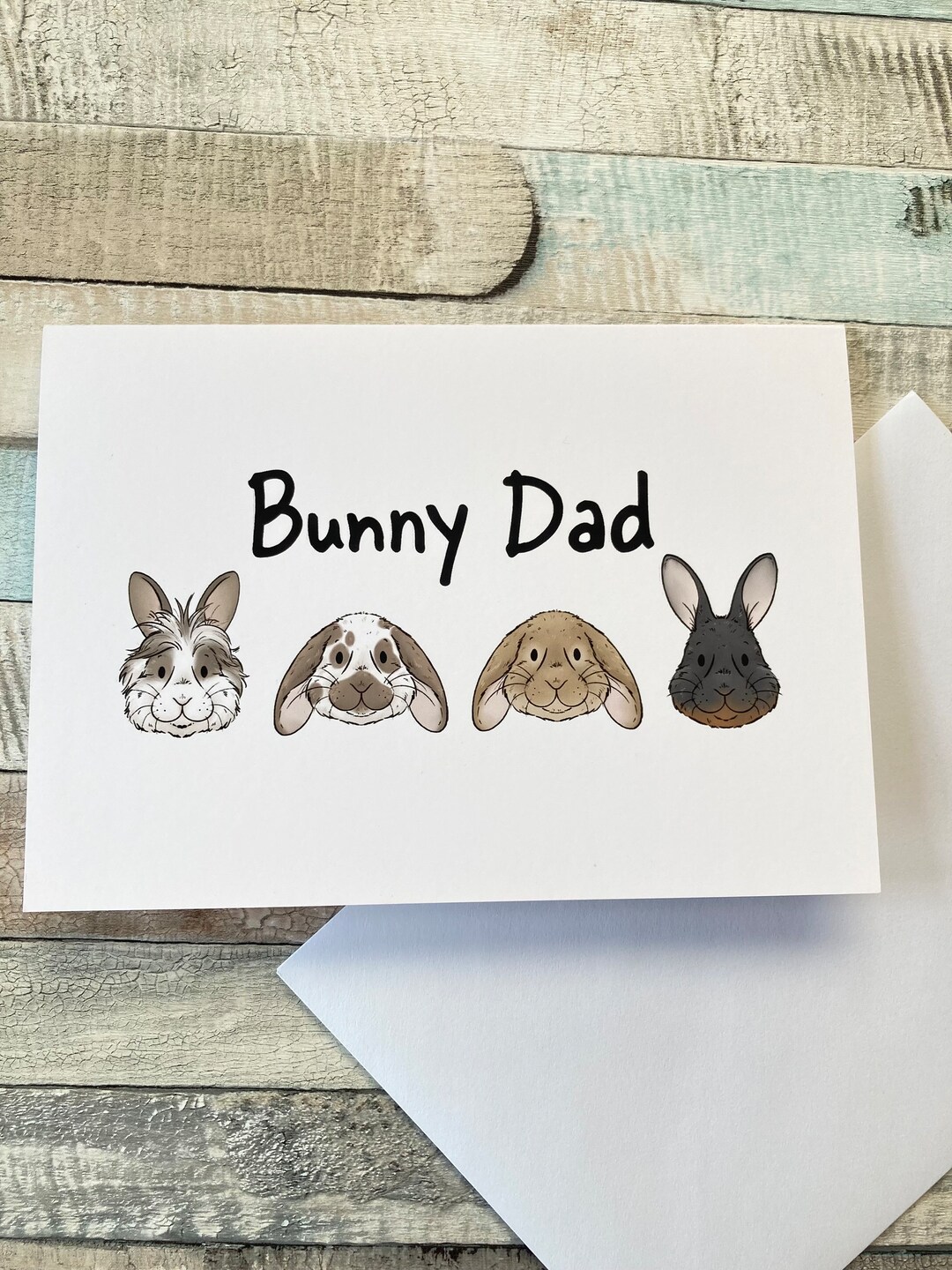 Bunny Dad Rabbit Blank A6 Greeting Card - Etsy
