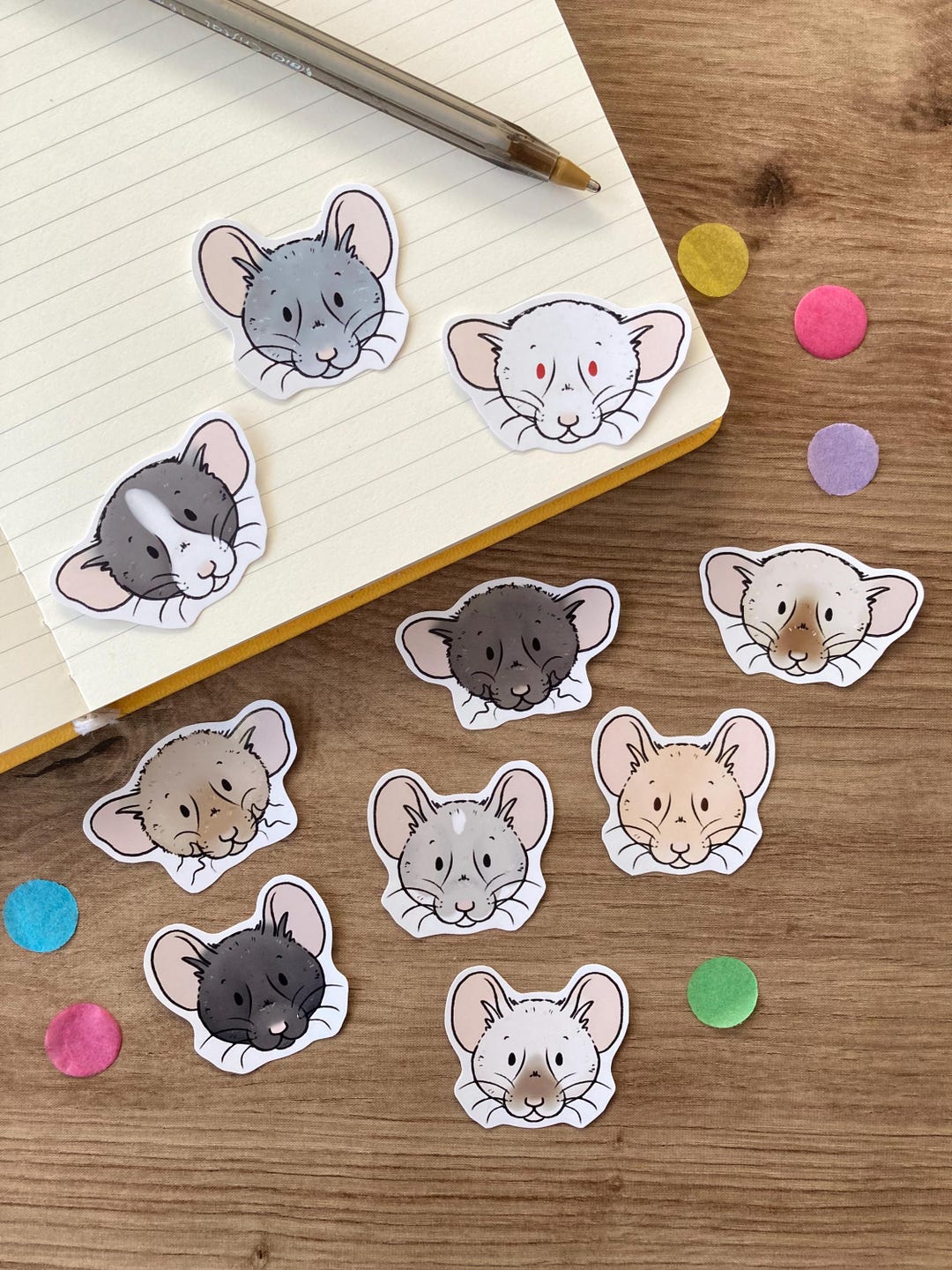 Ratty Faces Sticker Pack | Pack of 10 Cute Rat Stickers | Fancy Rat ...