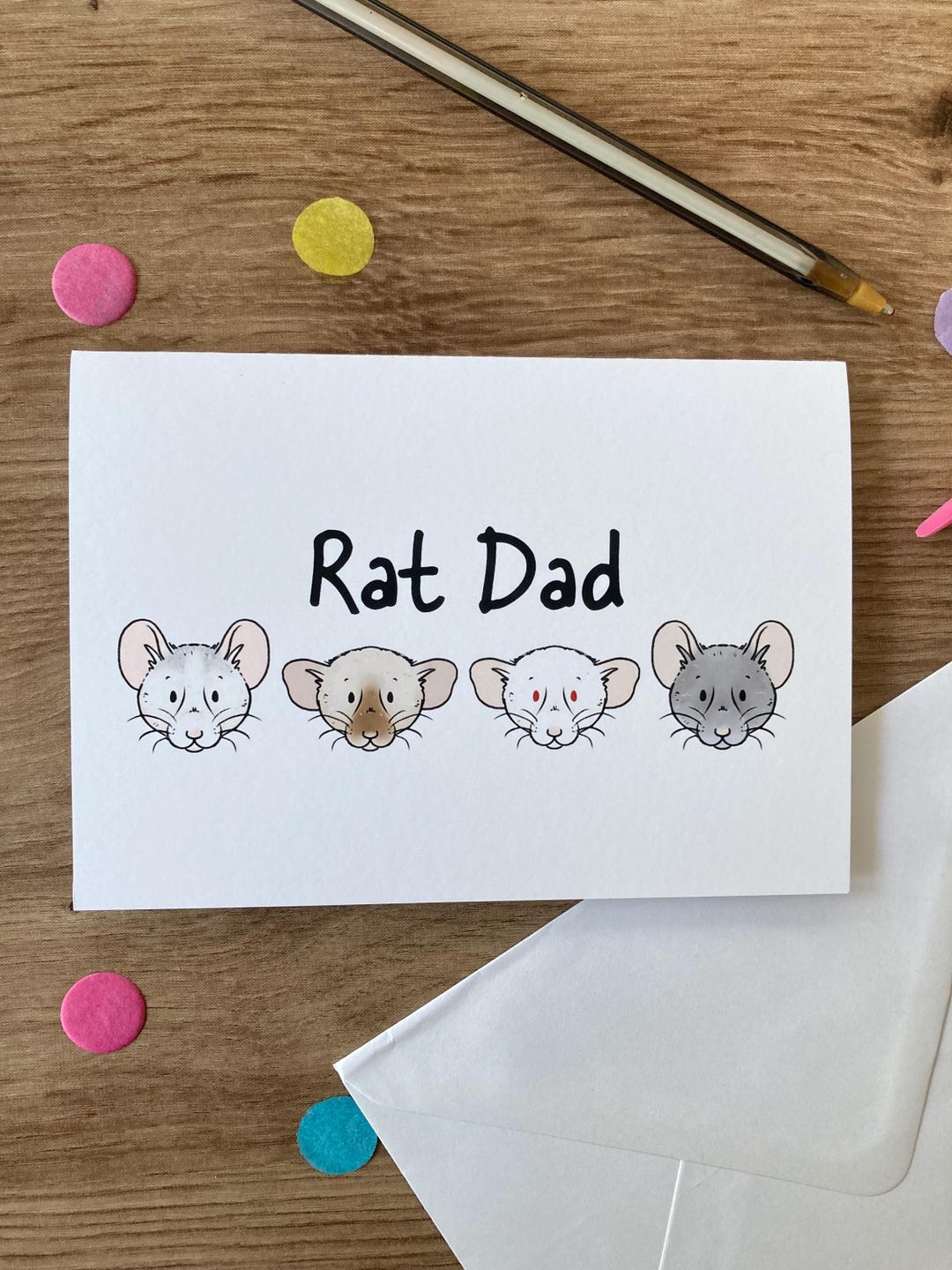 Rat Dad | Cute Pet Rat Father's Day Card | Fun Fancy Rat Card for Rat ...