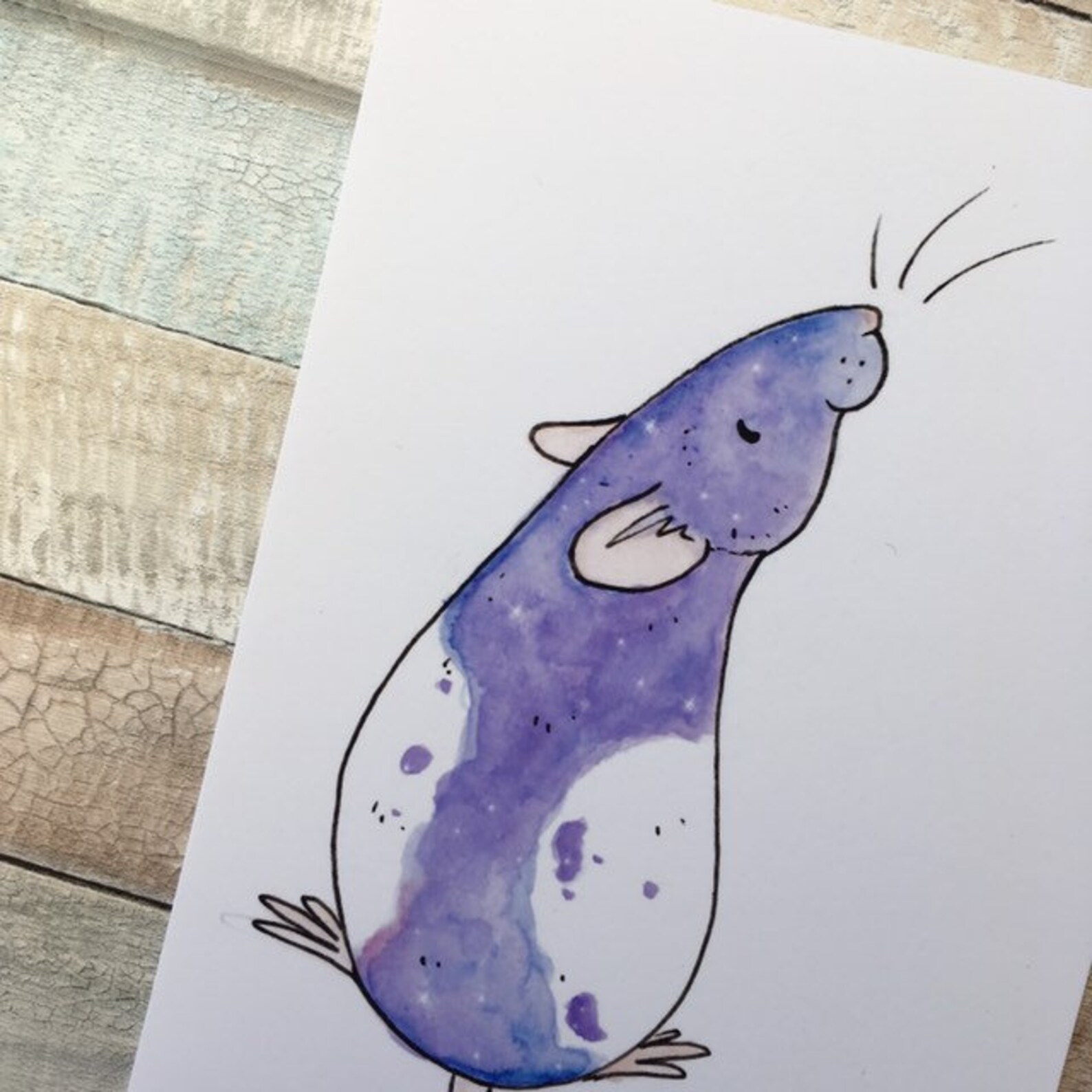 Space Rat Art Print Galaxy Hooded Rat Tamaño 6x4 Lindo Etsy