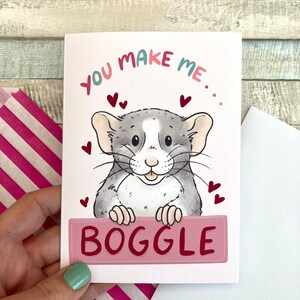 You Make Me Boggle Fancy Rat Illustration Valentines Day Blank Greeting ...