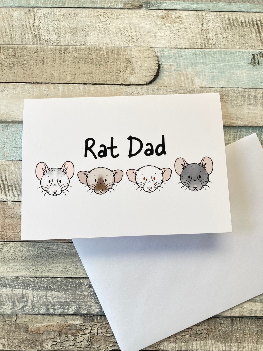Rat Dad Cute Pet Rat Father's Day Card Fun Fancy Rat Card for Rat Dads ...