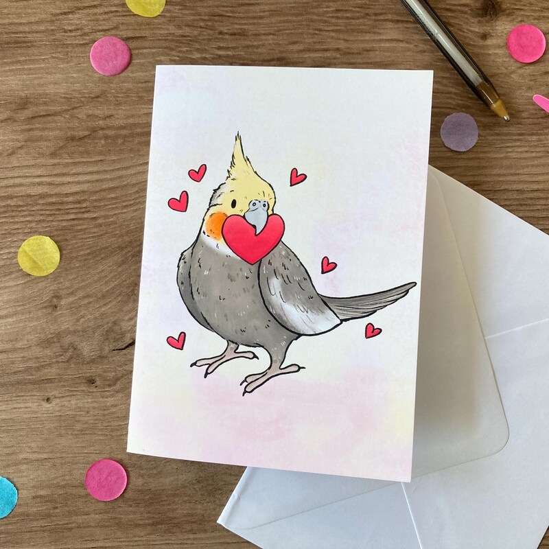 Cockatiels Birthday Card - Etsy