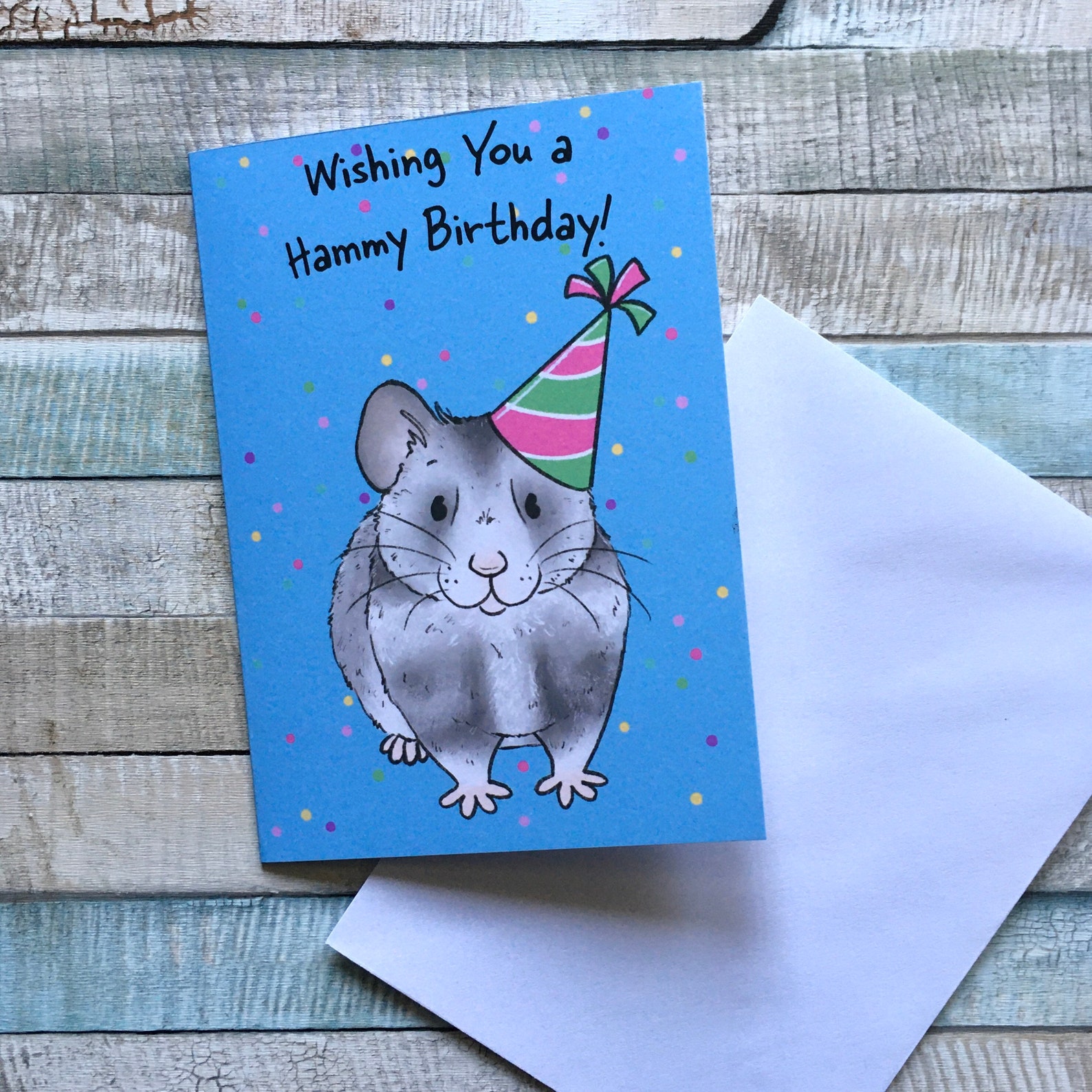 Hammy Birthday Hamster Birthday Card A6 Birthday Card Blank - Etsy