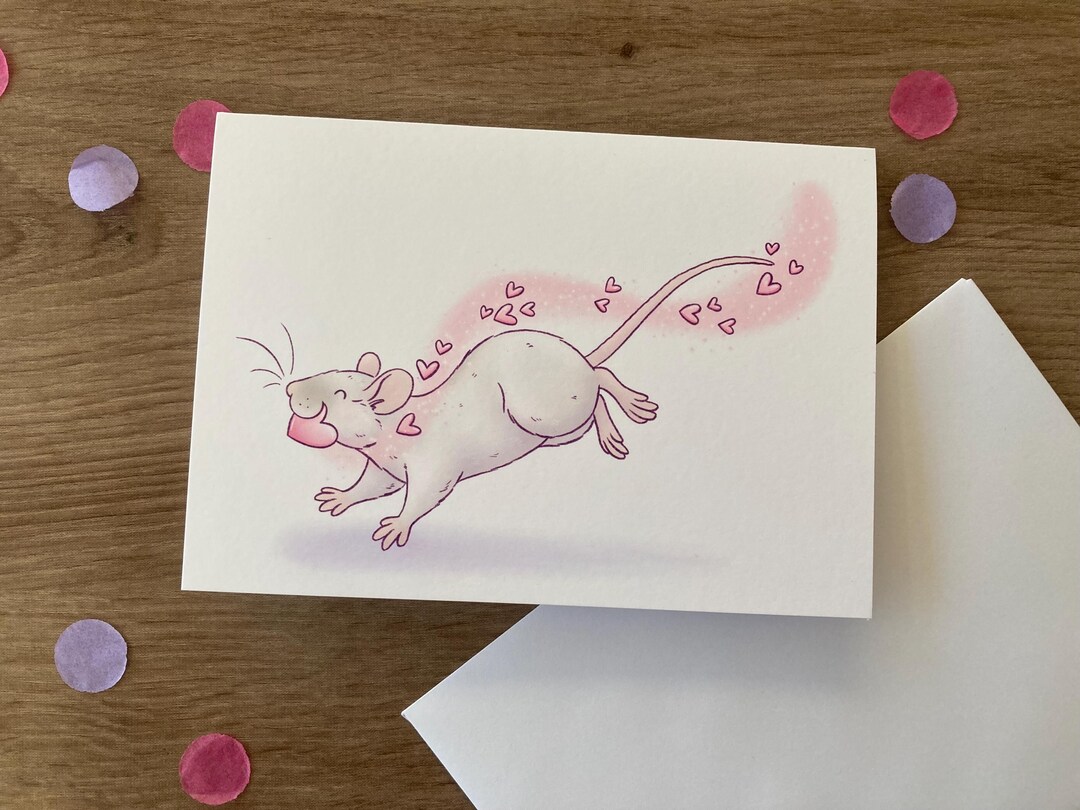 Heart Thief | Rat Valentine’s Day Card - Etsy