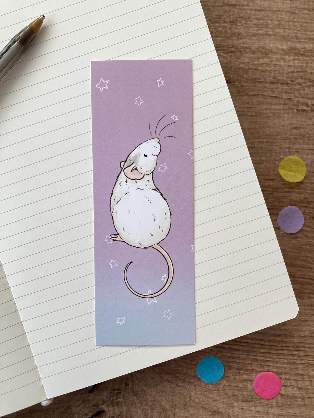 Rufus Rat Bookmark | Cute Roan Rat Bookmark | Rat Gift - Etsy